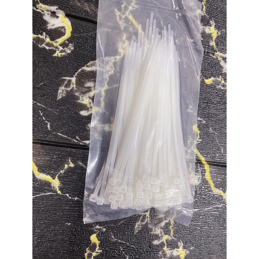 Nylon cable tie black/white 100pcs Wire Zip Tie Pengikat Kabel wayar ...