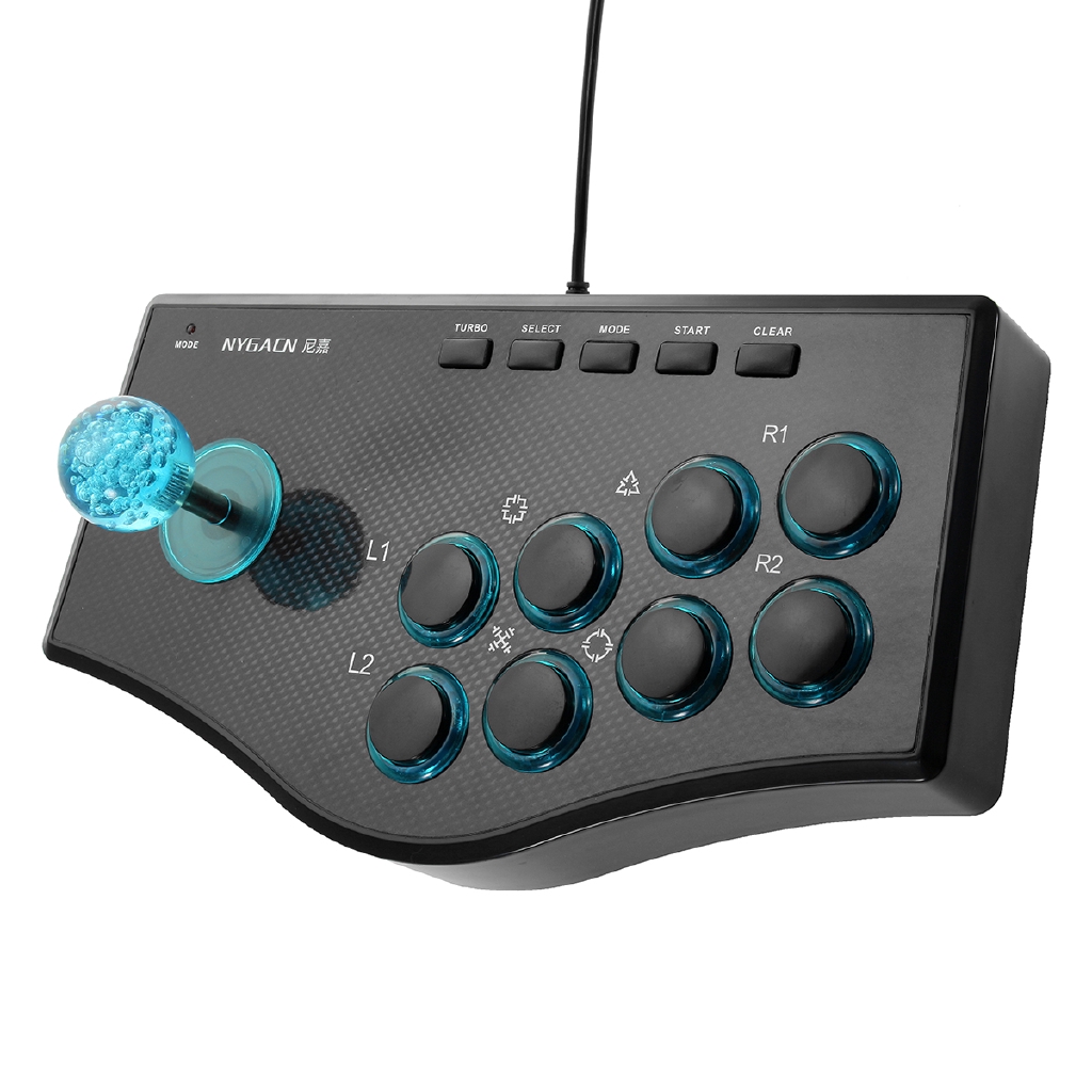 Black Game Usb Rocker Controller Arcade Joystick Gamepad Fighting Stick For Android Plug And