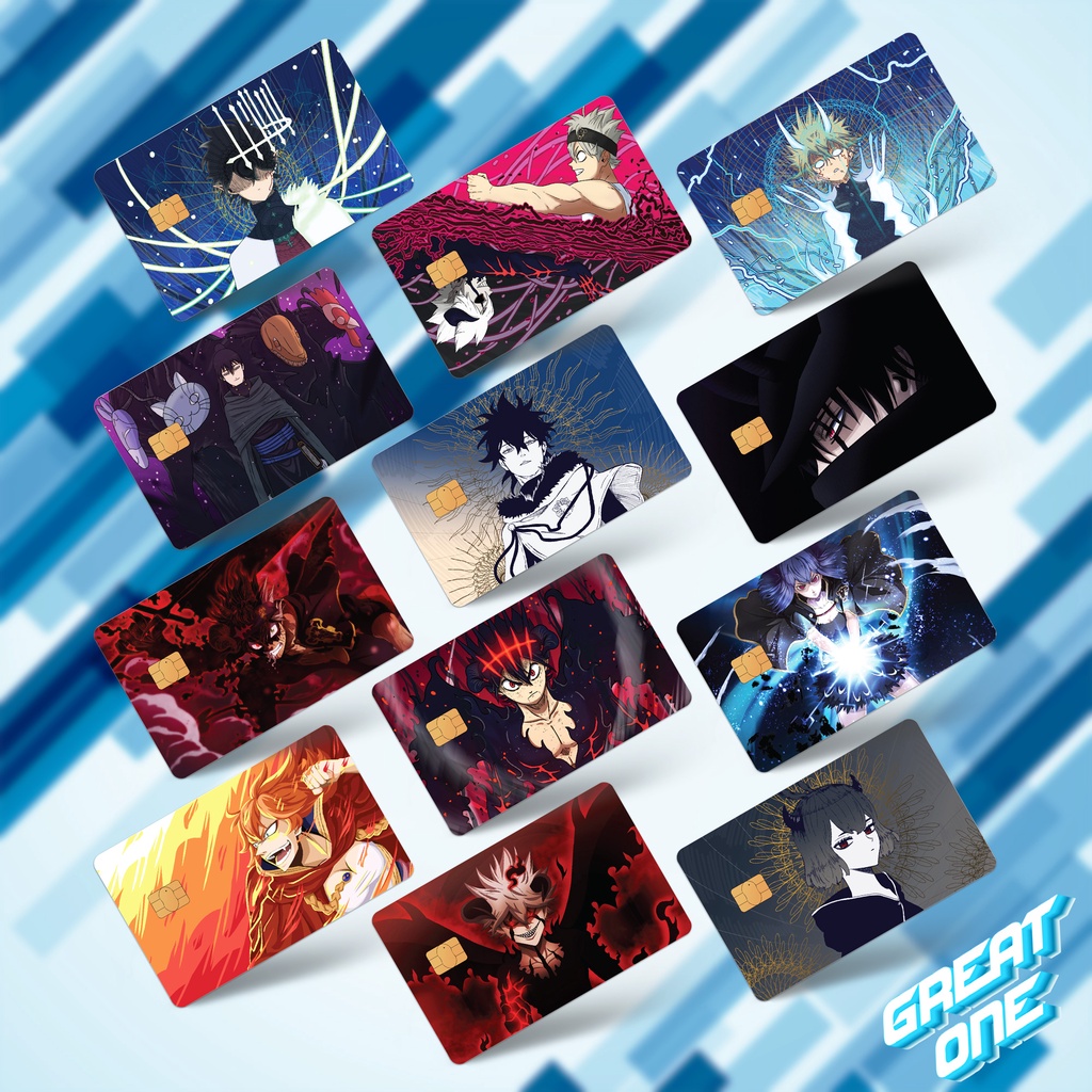 Black Clover Anime ATM Bank Sticker Card Cover Access Touch n Go Skin ...