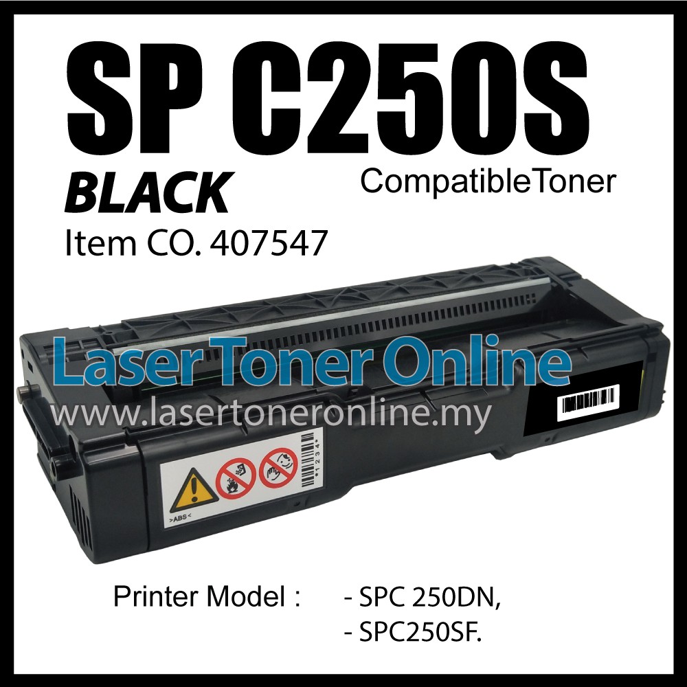 SPC250S Black Compatible Ricoh Aficio SP C250S SP C250DN SP C250SF C261SFNW 407547 SPC250DN ...