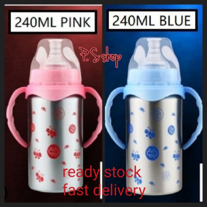 Botol Susu Termos Stainless Steel .(240ml) | Shopee Malaysia