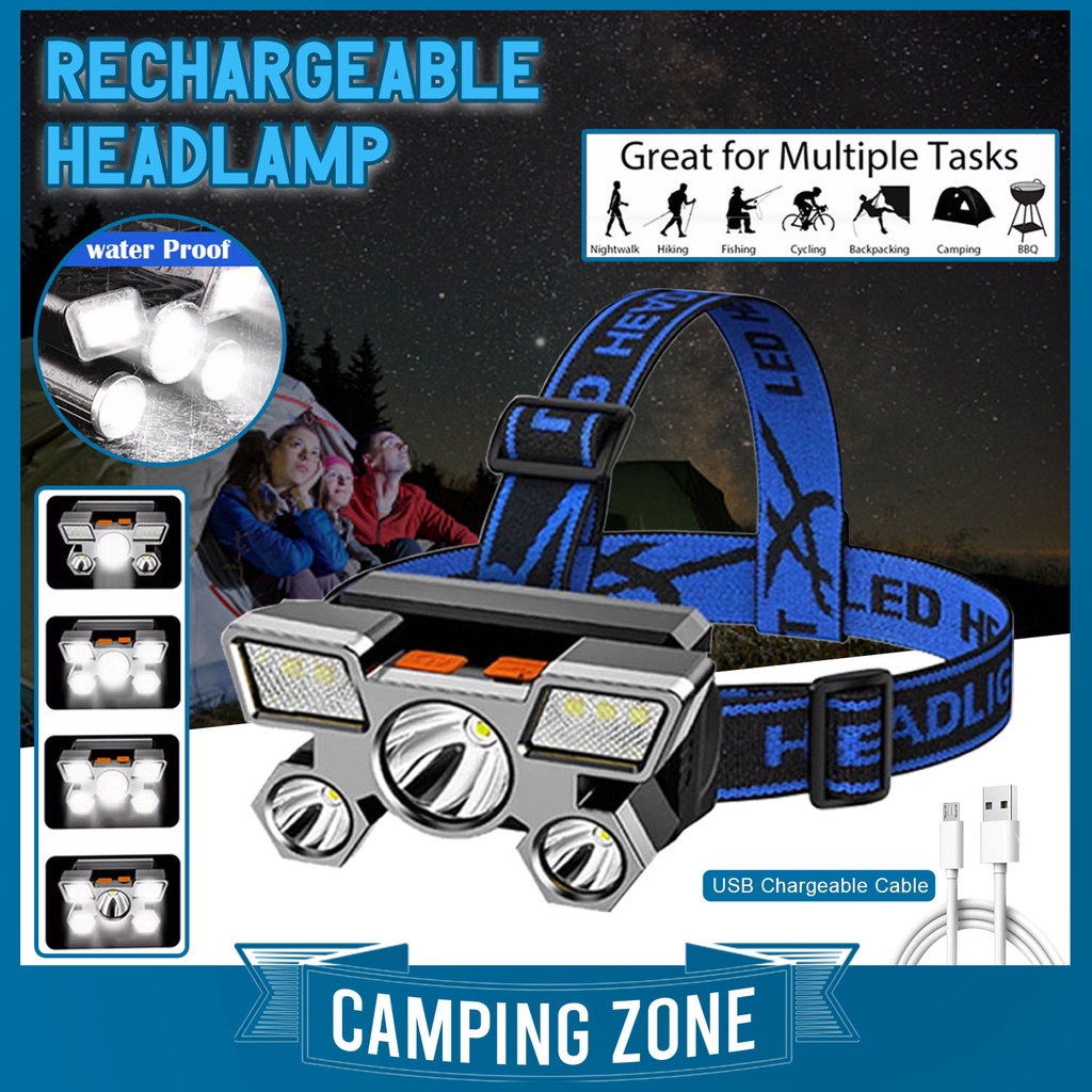 Outdoor Camping Headlamp Strong Light Super Bright Headlight Camping ...