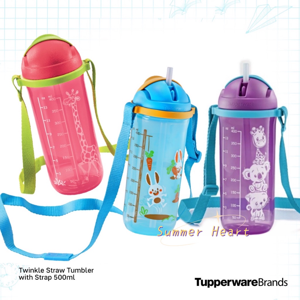 Tupperware Twinkle Straw Tumbler with Strap 500ml -1PC | Shopee Malaysia