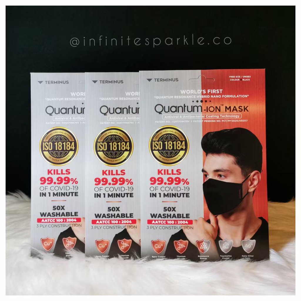 Quantum-Ion Mask Reusable Fack Mask Antiviral & Bacteria , Washable 50X ...