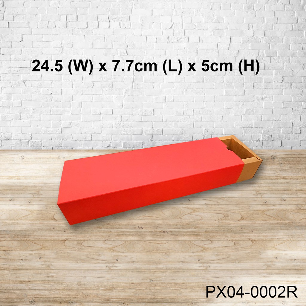 24.5 x7.7x5 Longish RED Box | Red Kraft Box | Slide in Red Box | Small cute box | Kotak Merah ...