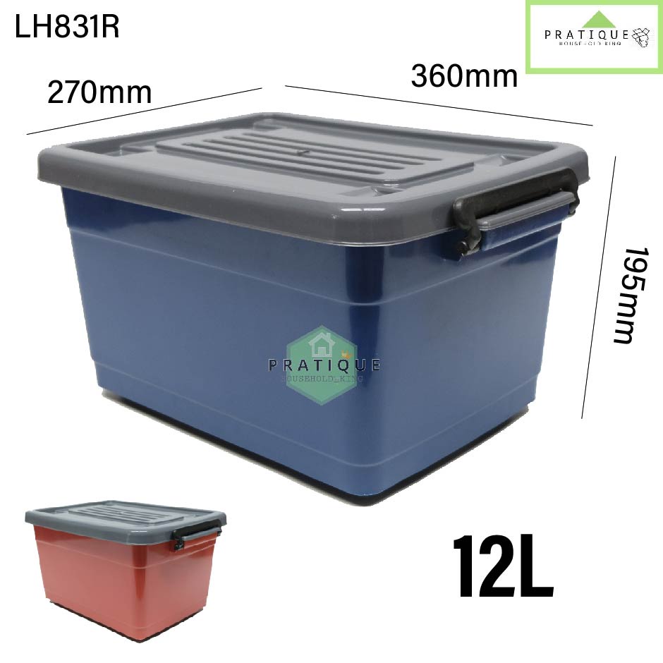 12 Liter Plastic Storage Box With Wheel Storage Cabinet Kotak Simpanan ...