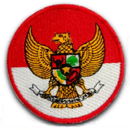 MERAH PUTIH Garuda Embroidery Logo Red White Round Emblem Patch 7cm x ...