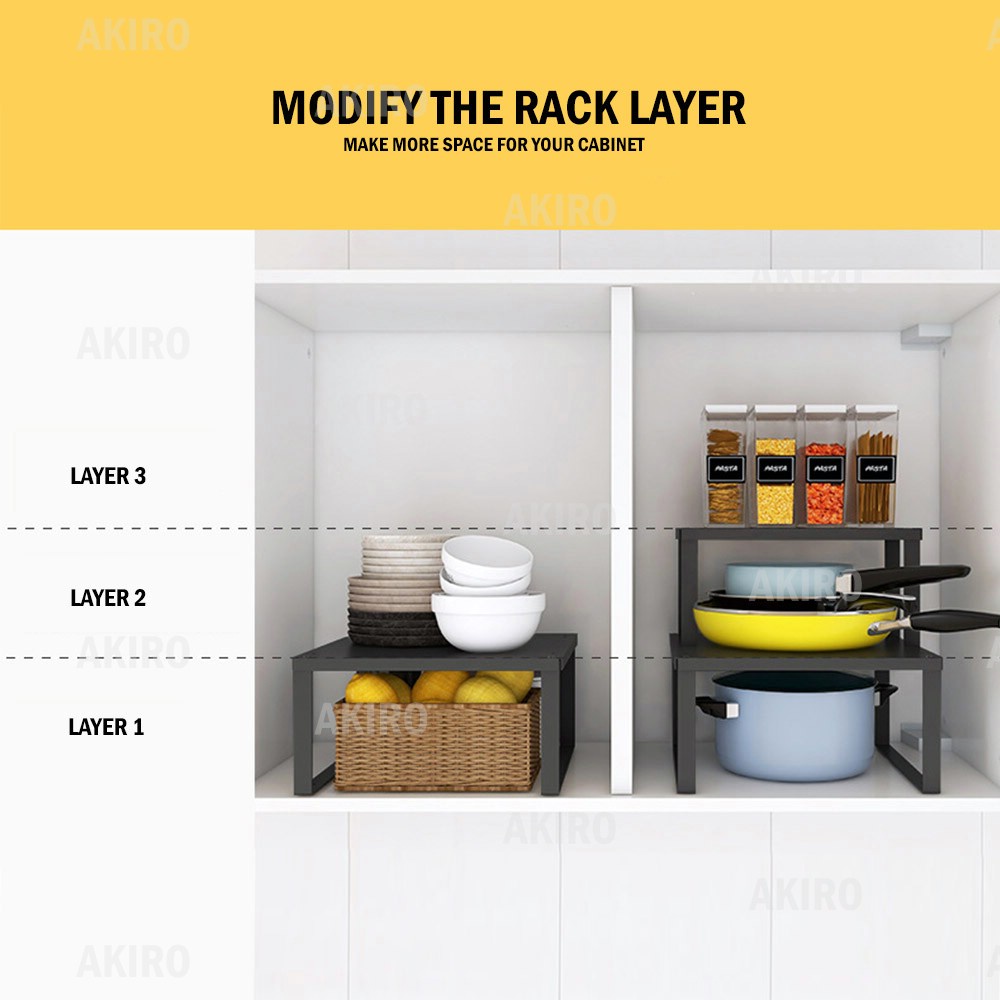 AKIRO Kitchen Cabinet Shelf Insert Unit Rak Dapur Desktop Table ...