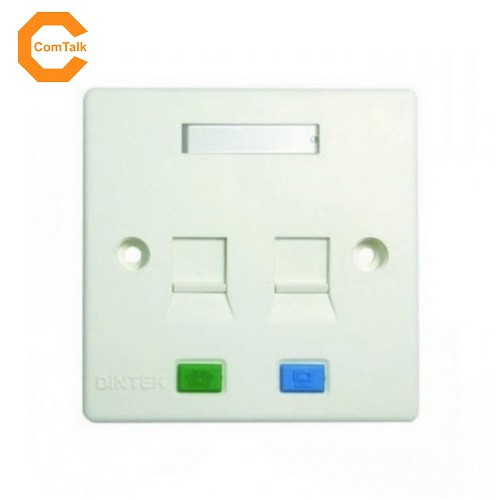 Dintek 2 Port Faceplate with Shutter (For Keystone Jack) | Shopee Malaysia