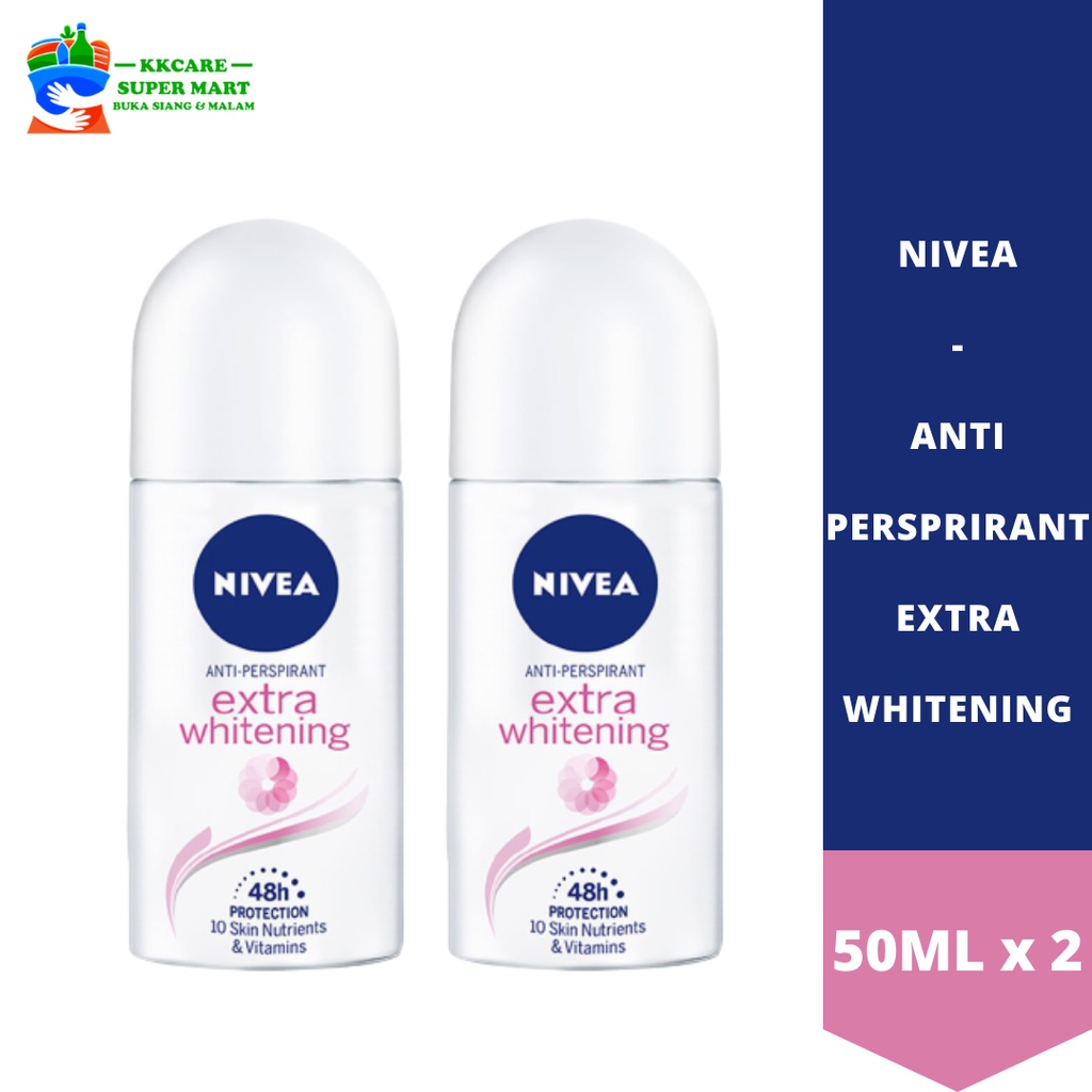 Nivea - Anti Persprirant / Extra Whitening - 2 Botol x 50ML | Shopee ...
