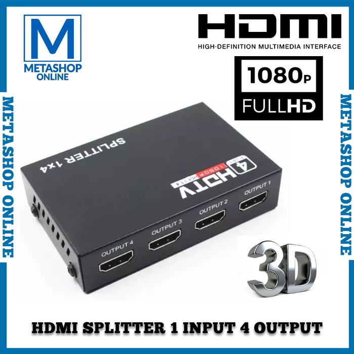 Hdmi SPLITTER 1 INPUT 4 OUTPUT PORT CONVERTER FULLHD 1080p 3D Switch ...