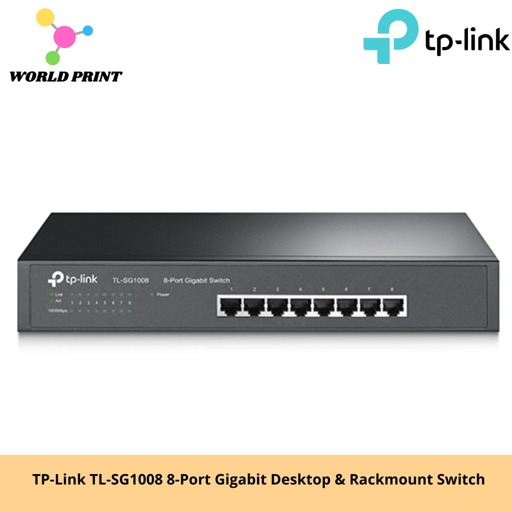 TP-Link TL-SG1008 8-Port Gigabit Desktop & Rackmount Switch | Shopee ...