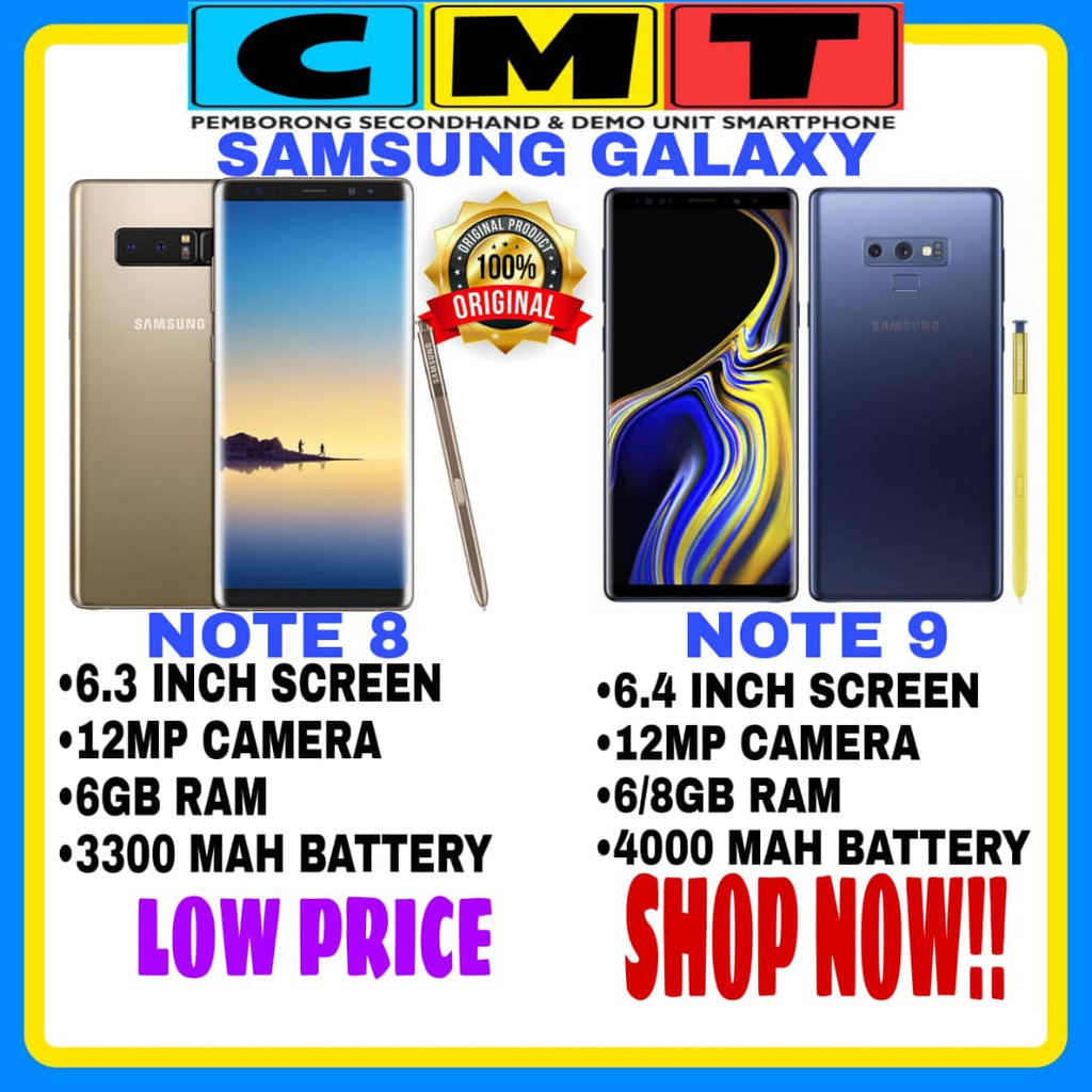 [READY STOCK] SAMSUNG GALAXY NOTE 8 / NOTE 9 (4G LTE)(6+128GB) | Shopee Malaysia