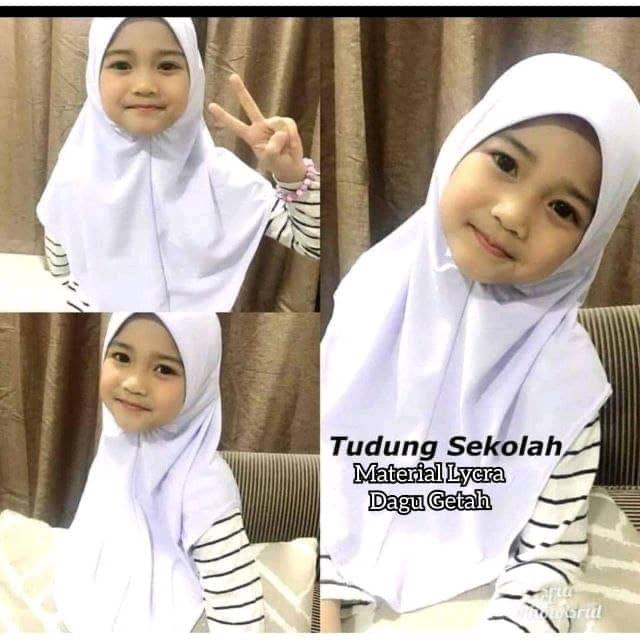 TUDUNG BUDAK SEKOLAH ( BERGETAH ) | Shopee Malaysia