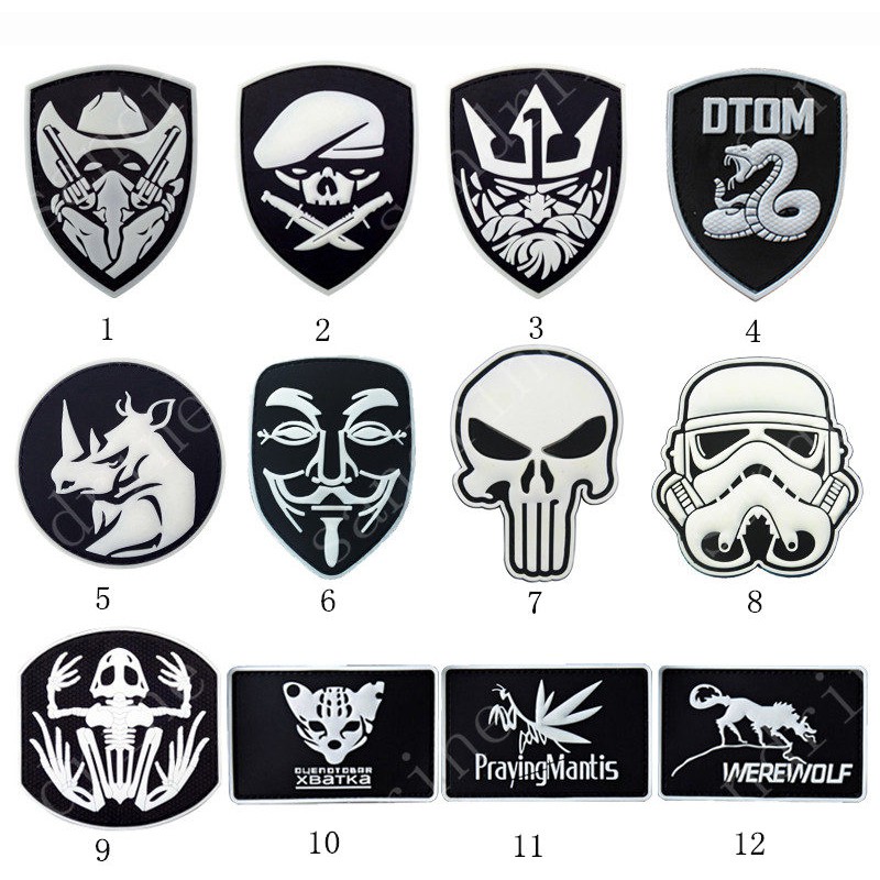 Luminous Warrior DTOM Wolf PVC patch the tactical military velcro ...