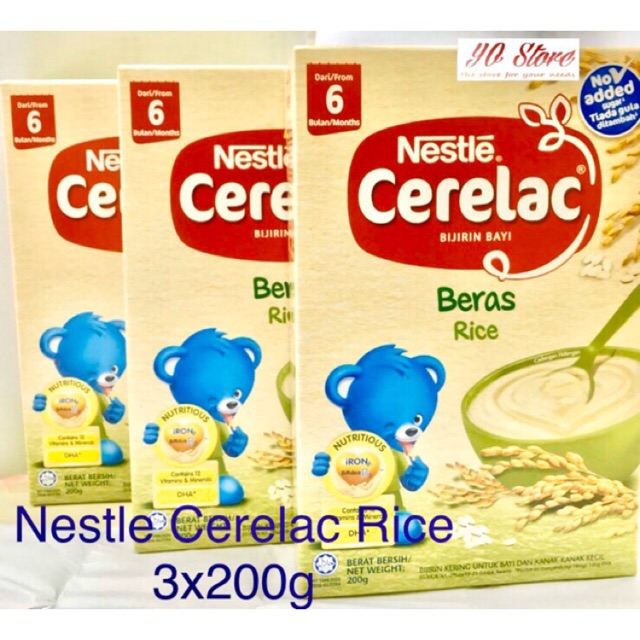 Nestle Cerelac Rice (3 x 200g) | Shopee Malaysia