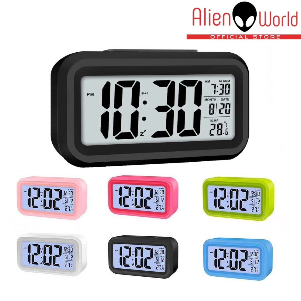 Large Bright Sharp LED Digital Alarm Smart Clock Touch Sensor ...