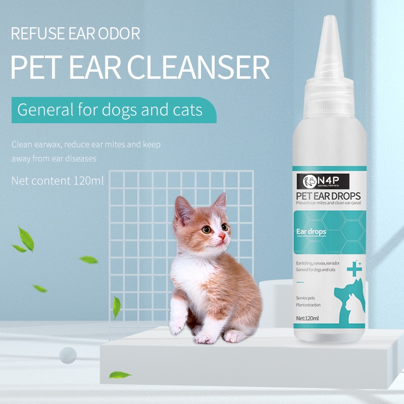 N4P Vet Formulations 60ml Large Volume Ear Cleaner Ear Drop Cat Dog ...