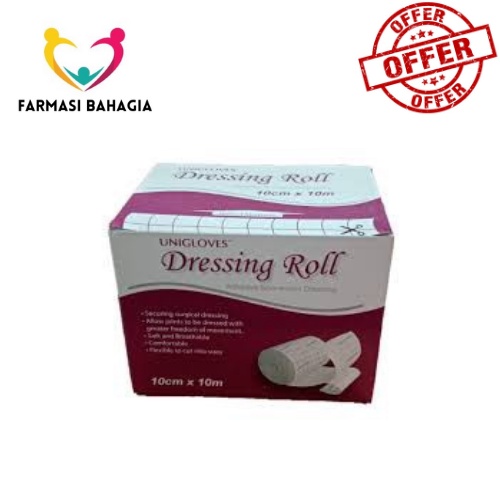 UNIGLOVES DRESSING ROLL ADHESIVE NON-WOVEN DRESSING ( 10cm x 10m ...