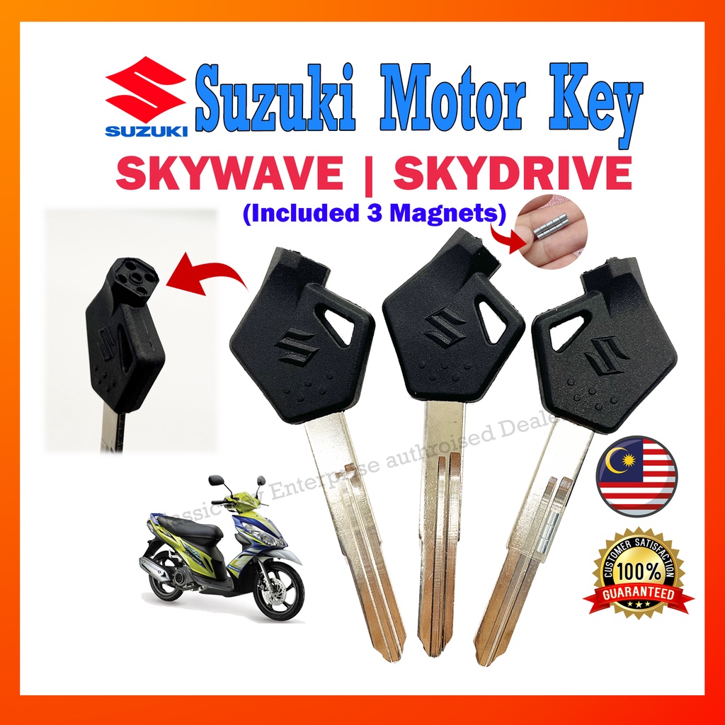 Suzuki Motor Key with 3 Magnet | Key Blank SZ23MAP | SKYWAVE SKYDRIVE ...
