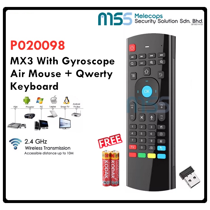 MX3/2.4G Gyroscope Air Mouse Remote Control With Qwerty Keyboard ...