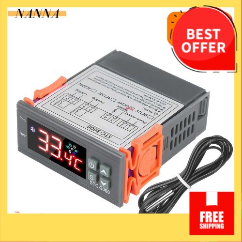 STC-3000 Microcomputer Temperature Controller 24V Digital Thermoregulator With NTC Probe Cool ...