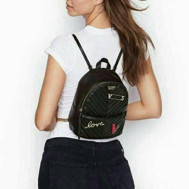 Victoria Secret Embellished Quilt Small City Backpack Backpack | Shopee ...