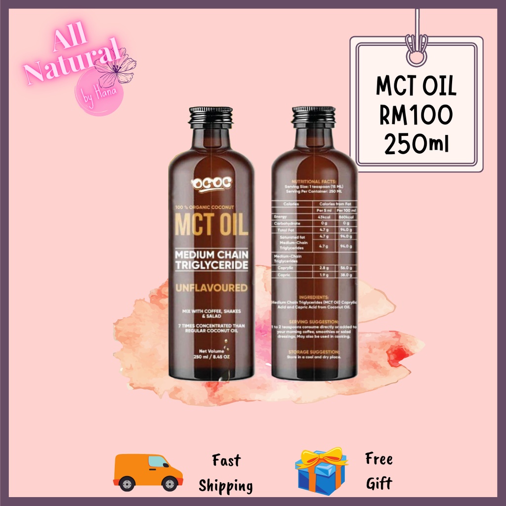 OCOC MCT OIL 🔥 FAT BURNER 🔥 DR RIZAL, 250ml + FREE 🎁 | Shopee Malaysia