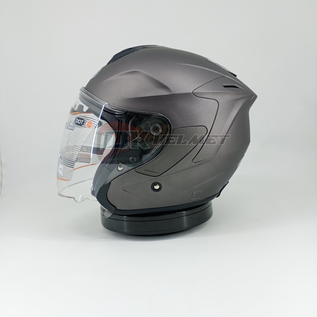 INK Dynamic Solid Gunmetal Matt Gray Doff Doft Half Face Helmet Plain ...
