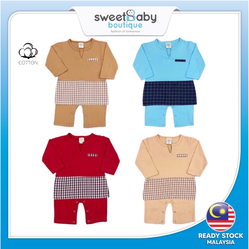 ️CLEARANCE STOCK ️Baju Melayu Baby Boy Romper Raya 2025 Sampin Clothing One Piece Jumpsuits ...