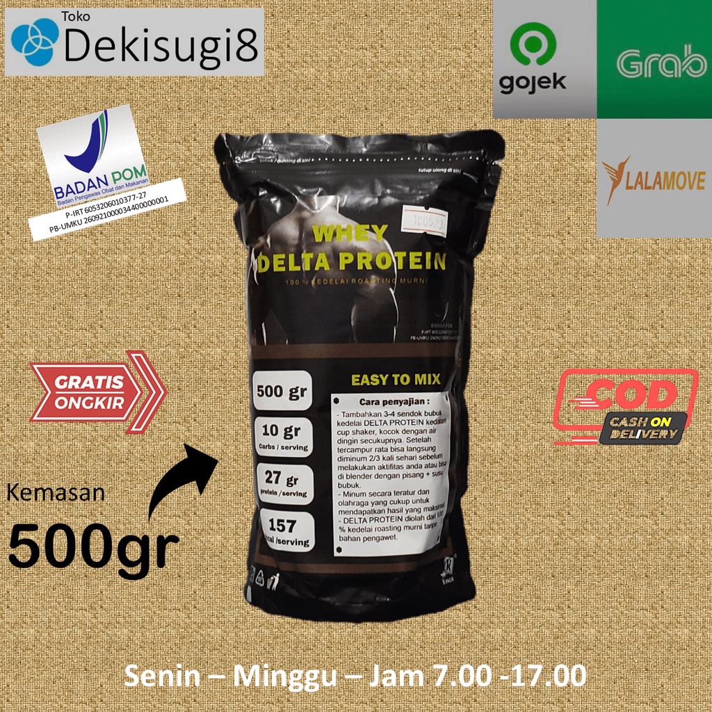 Whey PROTEIN DELTA PROTEIN Powder Soybean PROTEIN 500gram | Shopee Malaysia