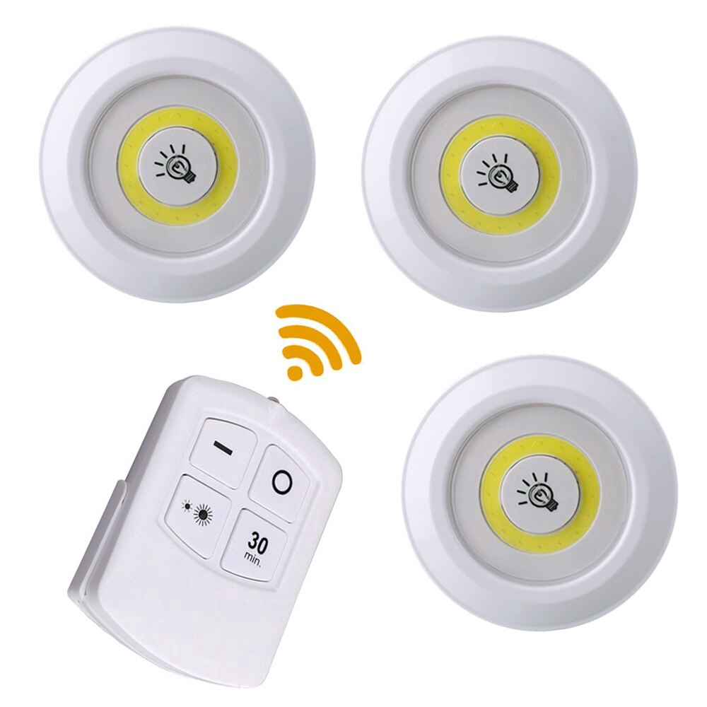 COB LED Puck Light Cabinet Light with Remote Controller Brightness ...