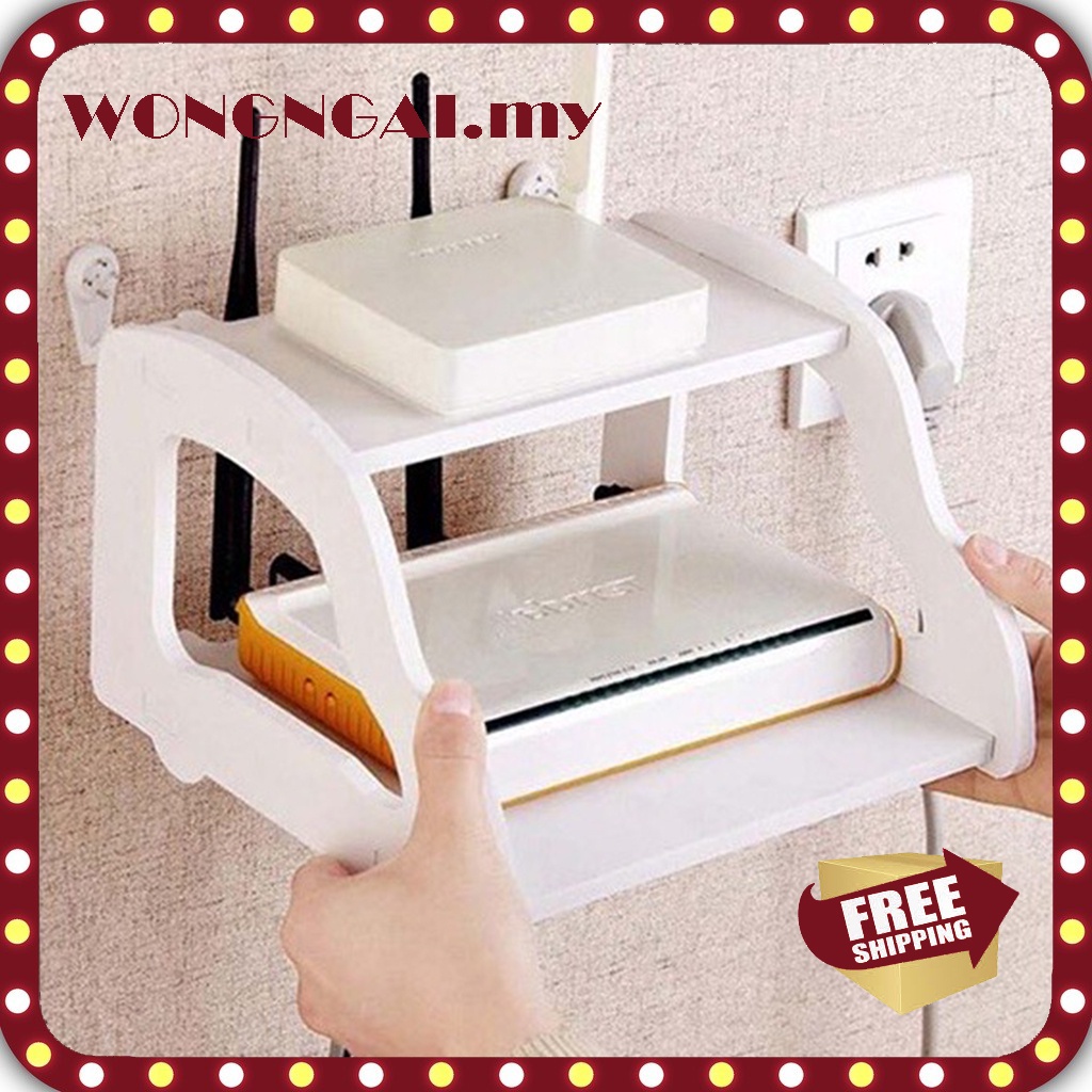 Ready Stock Wall Mount Router TV Wall Shelves Router Box Storage Shelf ...