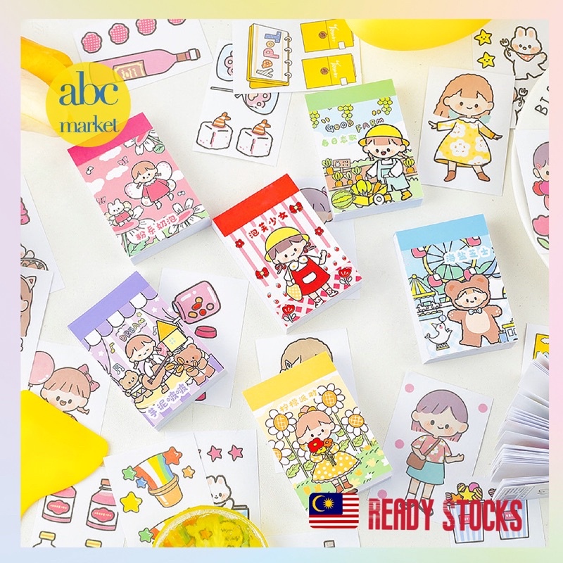 【Ready Stocks】Mini Stickers Craft 30pcs Washi Paper Lovely Cute Cartoon ...