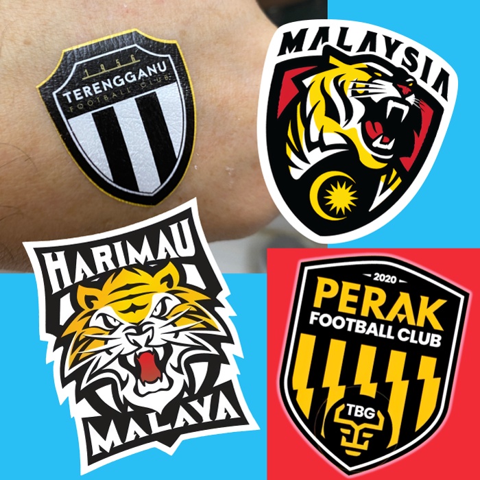 Football Club Bola Sepak Negeri Malaysia TFC JDT Sticker MukaTattoo ...