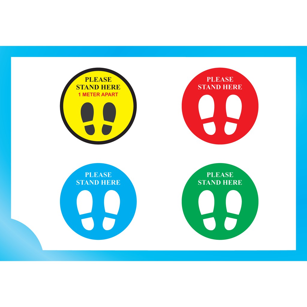 FLOOR STICKER SOCIAL DISTANCE / SOCIAL DISTANCING STICKER | Shopee Malaysia