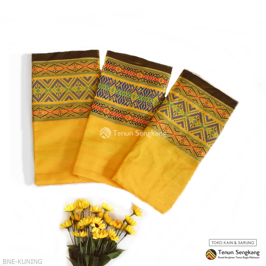 Bugis Bone Yellow Sarong - Sengkang BNE-Yellow Weaving (Price Per Pcs ...