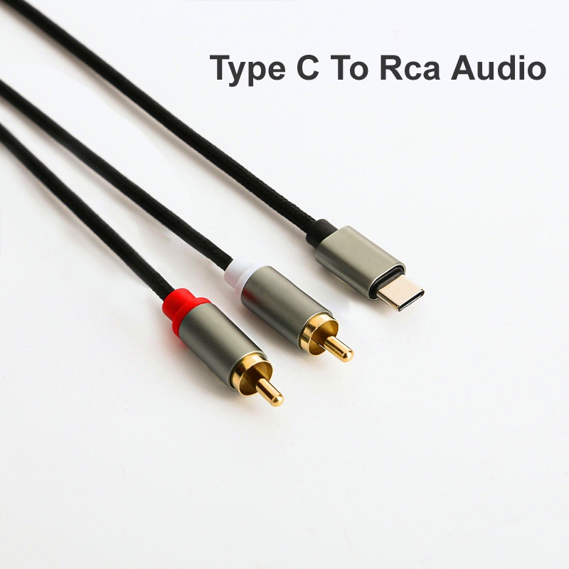 Type C Usb C To 2 Dual RCA Male Video AV Audio Adapter Cable Connector ...