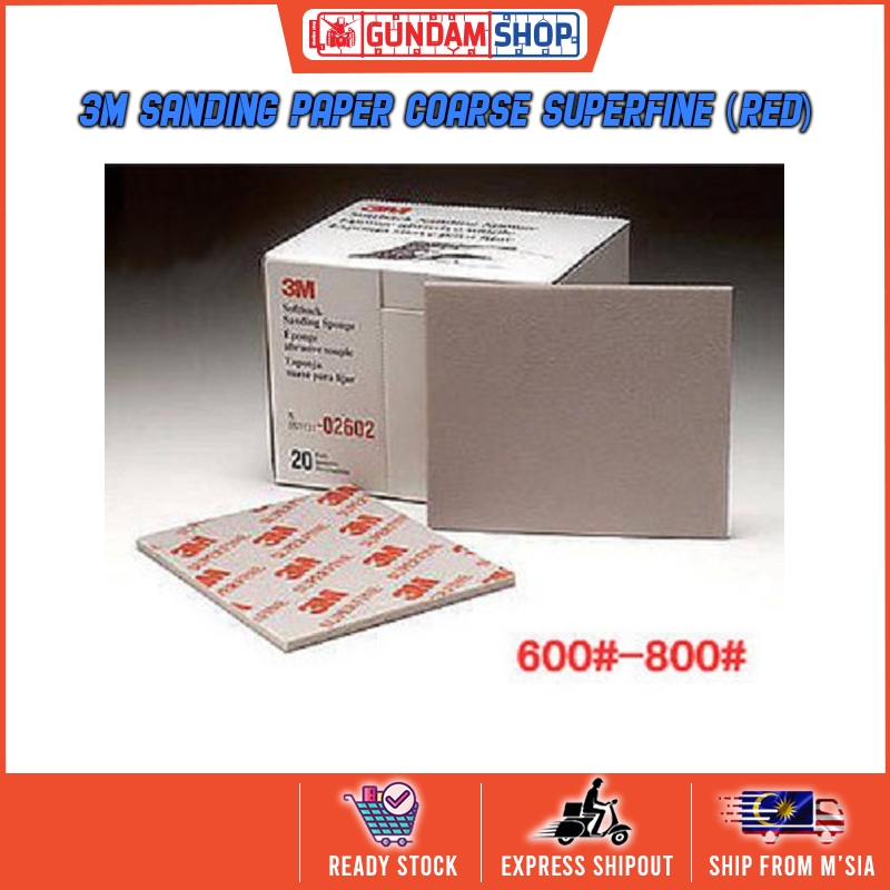 3M Sanding Paper Coarse SUPERFINE (RED) 600 - 800 - Qty 1pc | Shopee ...