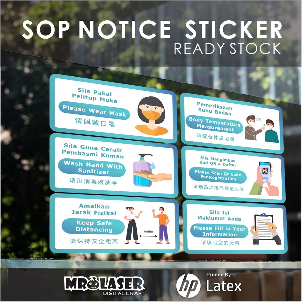 MR LASER SOP STICKER (Set 6pcs) | Shopee Malaysia