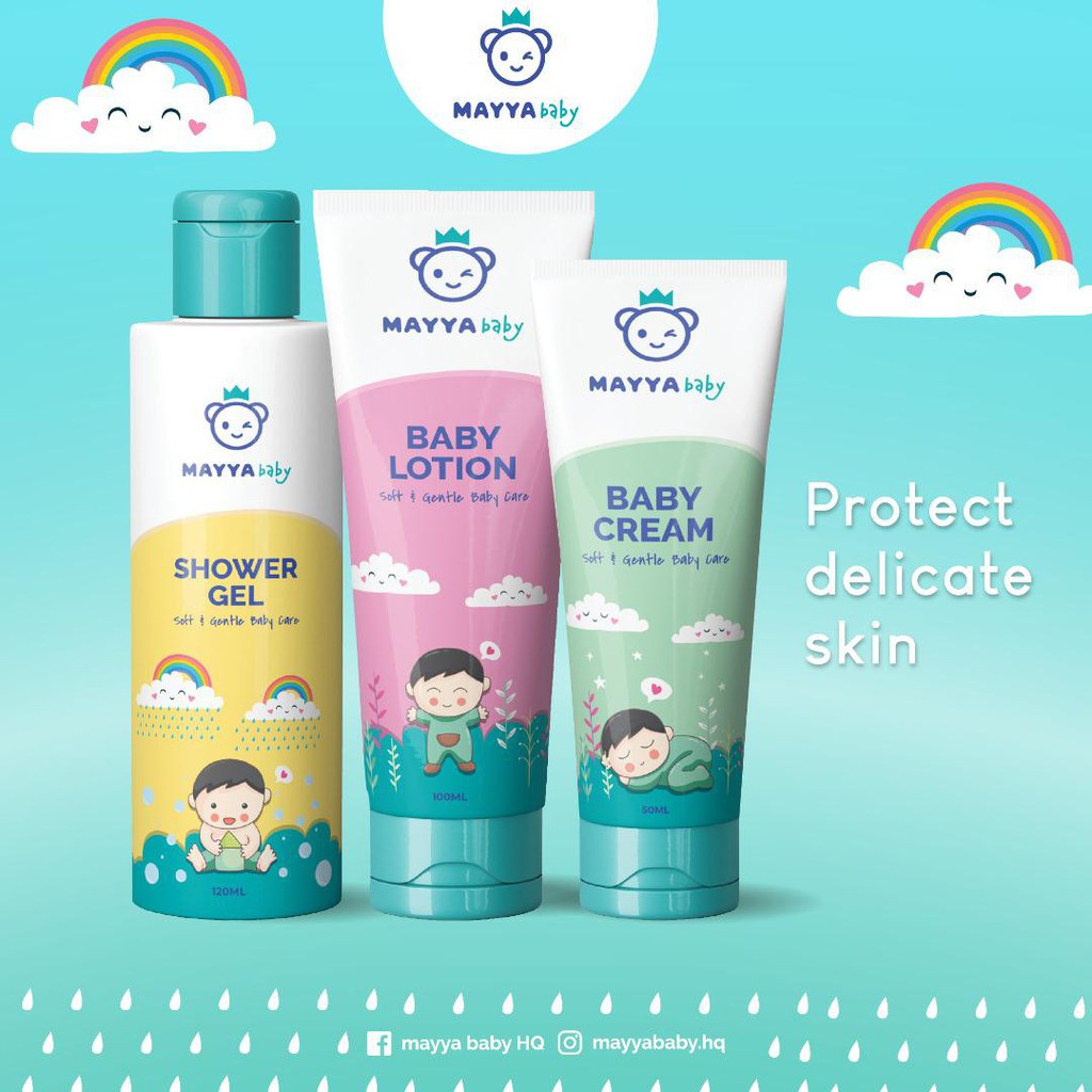 🌈Ready Stock🌈 100 %Original MAYYA BABY CREAM 5 IN 1 50ml/SHOWER GEL ...