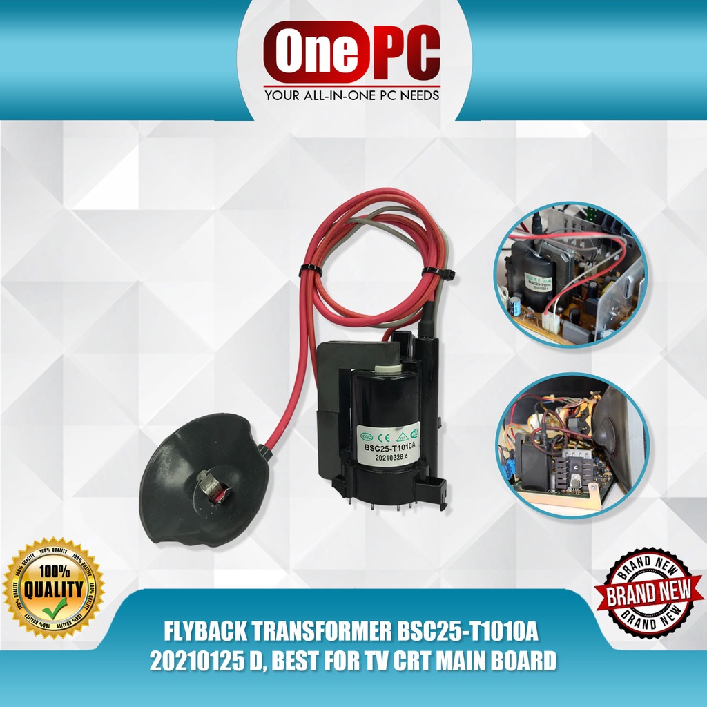 FLYBACK TRANSFORMER BSC25-T1010A 20210125 D, BEST FOR TV CRT MAIN BOARD ...