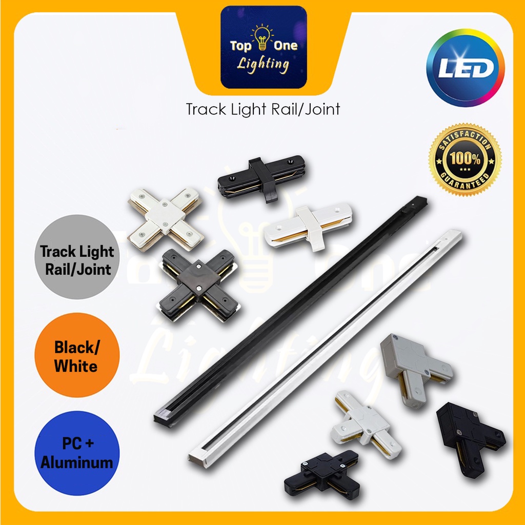 Track Light Rail 1 Meter Track Light Joint Black/White | Shopee Malaysia