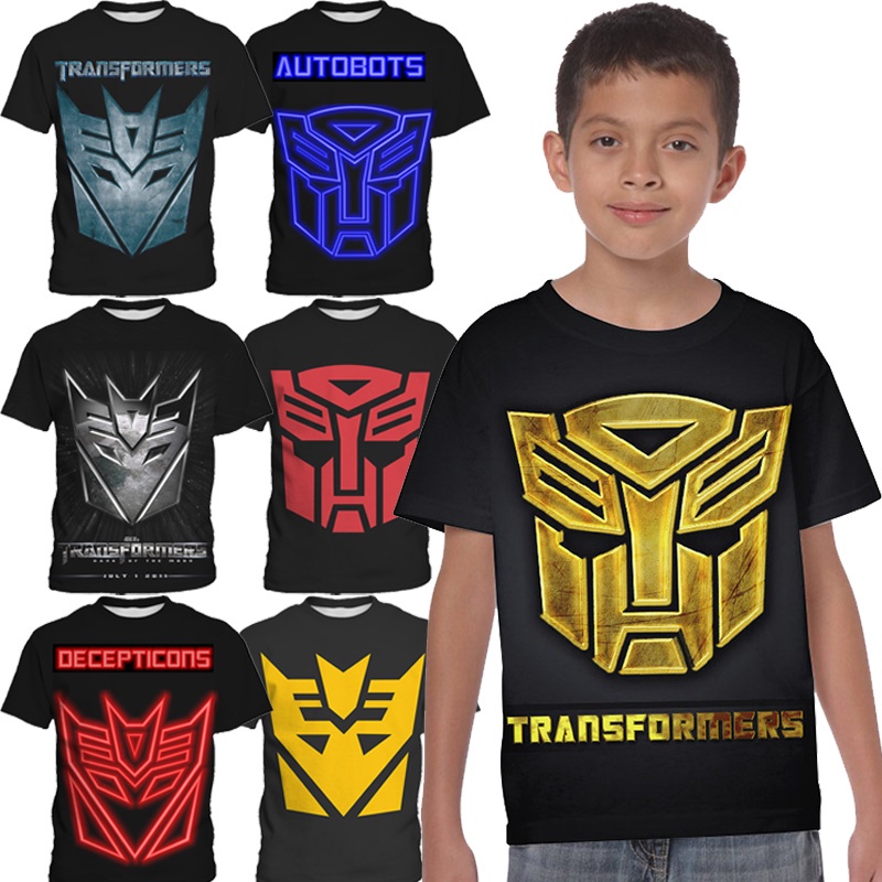 Transformers T-shirt for Kids Autobot boys Summer Decepticon shirt ...
