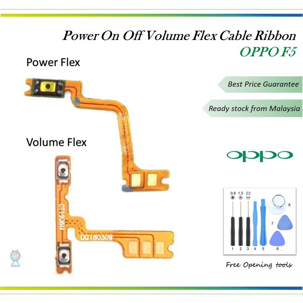 Power On Off Volume Up Down Button Flex Cable Ribbon for OPPO F5 with ...