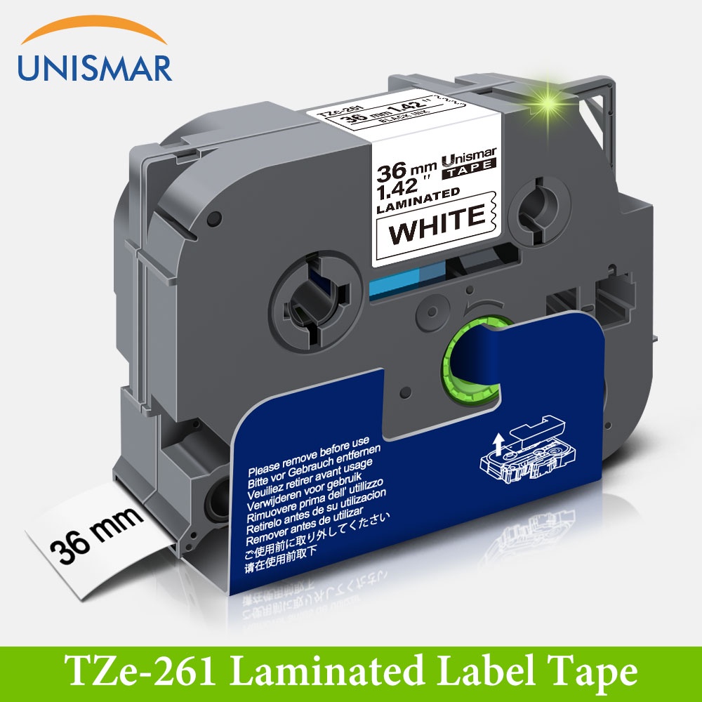 Compatible TZe-261 TZ-261 TZe261 Laminated Brother Tape, Black on White ...