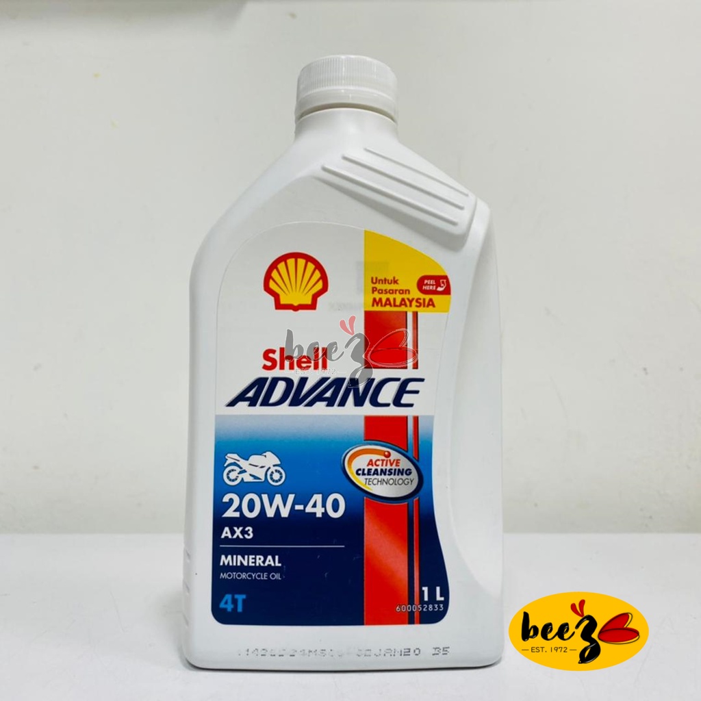 SHELL ADVANCE 4T AX3 20W-40 Mineral Motorcycle Engine Oil (1L) | Shopee ...
