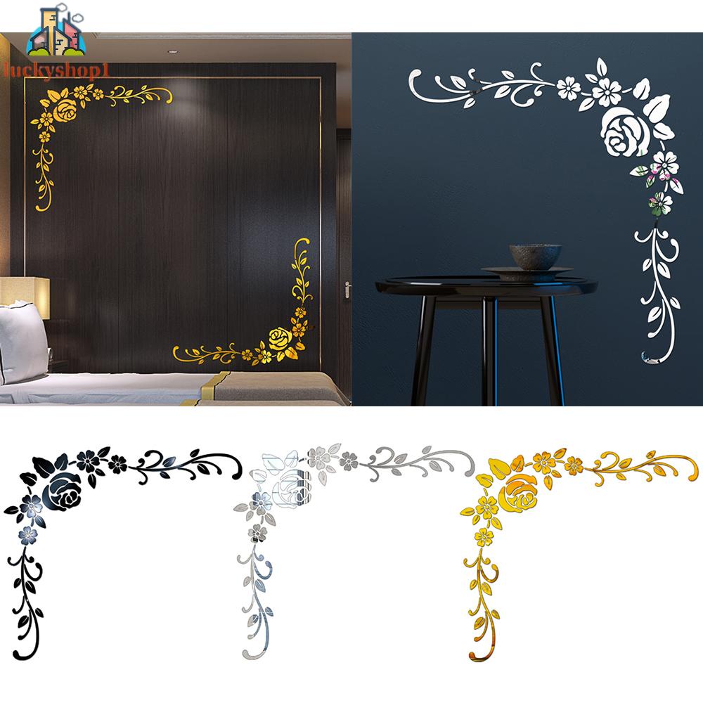 3D Diy Flower Shape Acrylic Wall Sticker Modern Sticker Home Decoration ...