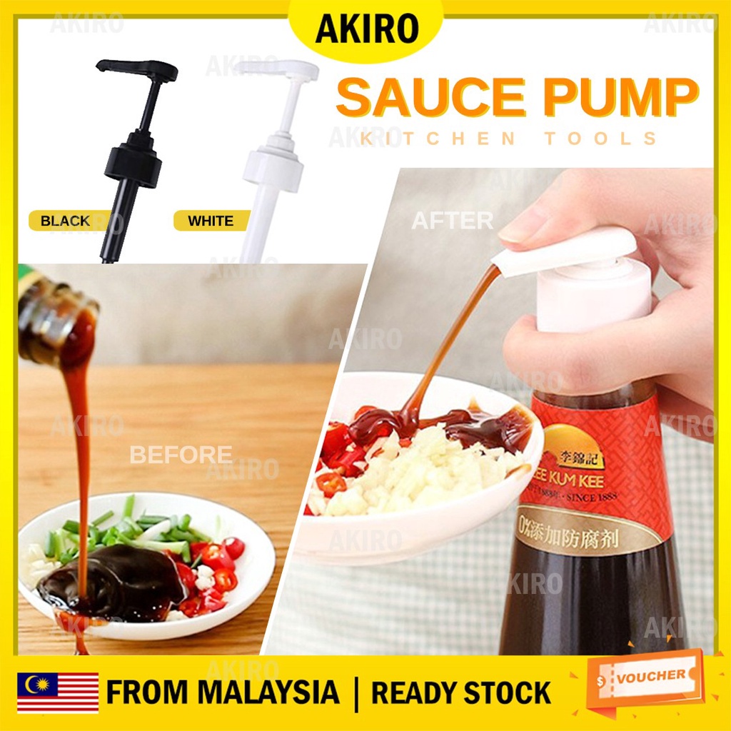 AKIRO Syrup Bottle Nozzle With Tube Sauce Pump Head Pump Dispenser Kitchen Tool Pam Kepala Botol ...
