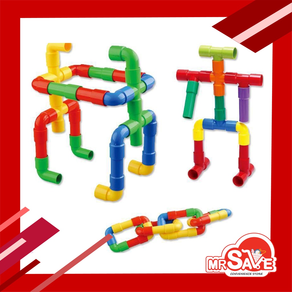 [MRSAVE] Pipe Blocks Toys Set Kids Educational Toy Pipeline Building ...
